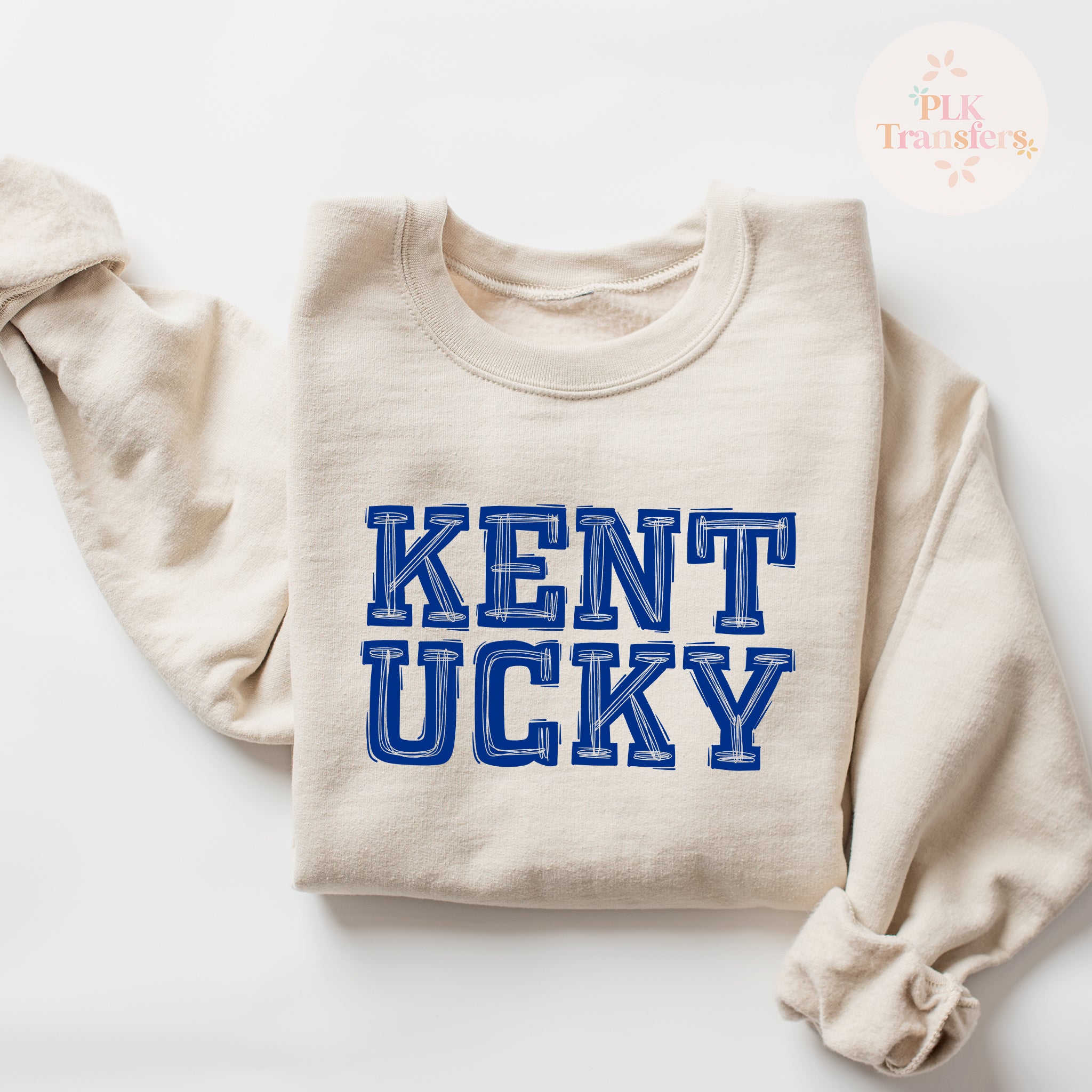 Kentucky, Blue Scribble Letters | Screen Print Transfer | - SINGLE COL ...